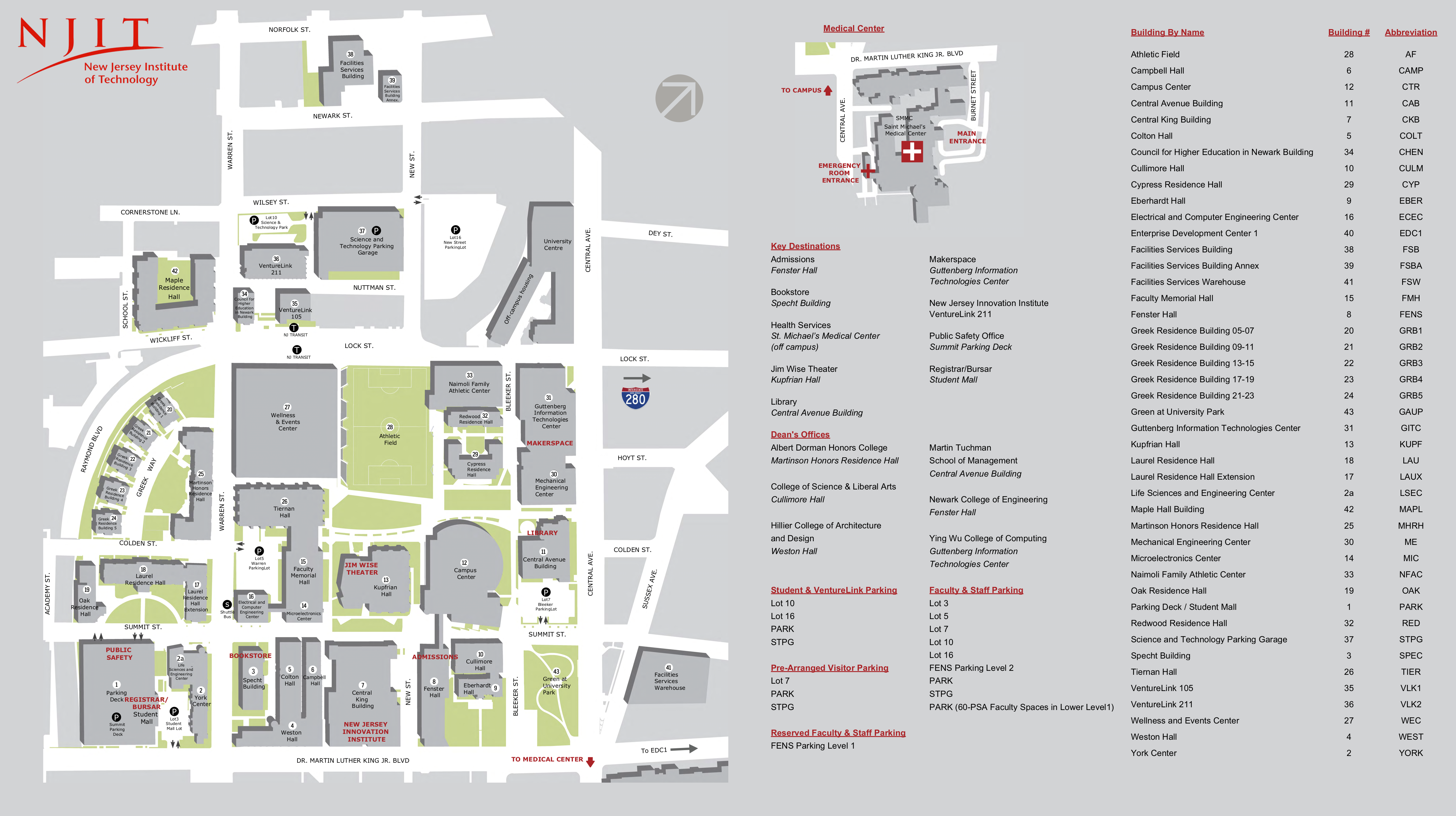 Campus & Parking Maps | New Jersey Institute of Technology